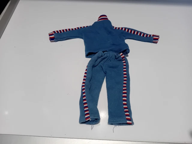 VINTAGE PALITOY ACTION Man Track Suit with Red White Stripe £17.74 ...