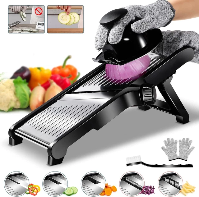 KITCHEN MANDOLINE SLICER Fruit Vegetable Food Julienne Grater Tool ...