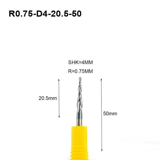 2 PUNTE ROUTER naso a sfera conico flauto HRC55 morsetto naso conico in ...