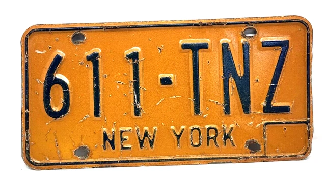 1970'S NEW YORK License Plates Blue Yellow 611-TNZ (G31) $14.99 - PicClick