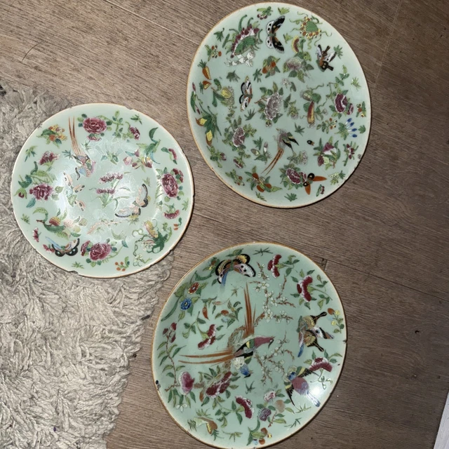 3 QING DYNASTY Chinese Plates Beautiful Pattern £120.00 - PicClick UK