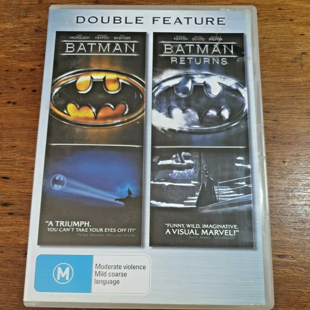 BATMAN + BATMAN Returns Double Feature DVD R4 Jack Nicholson, Danny ...