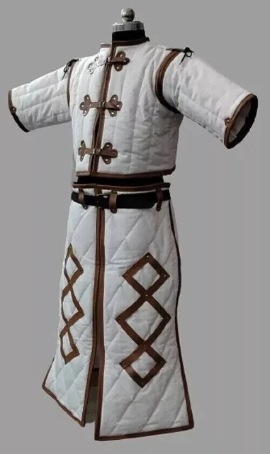 TENUE GAMBESON FAITE main vêtement chevalier armure sca/hema/larp robe ...