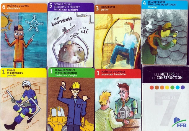 JEU DE 7 Familles : Les Metiers De La Construction Ffb EUR 3,00 ...