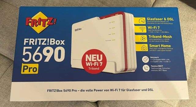 AVM FRITZ!BOX 5690 Pro / Wi-Fi 7 / Glasfaser + DSL / WLAN Router ...