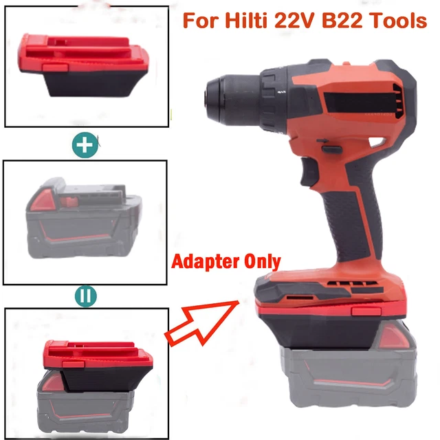 1X BATTERY ADAPTER For Milwaukee 18V Lithium-ion Battery to for Hilti 22V Tools EUR 22,38 ...