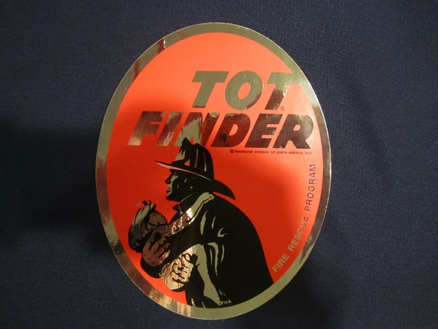 VINTAGE TOT FINDER Fire Rescue Program Window Decal Sticker 1972 $10.00 ...