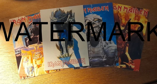 FOUR VINTAGE POSTCARDS of Rock Group Iron Maiden Including Derek Riggs ...