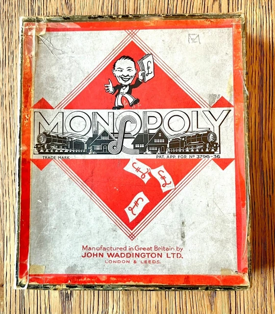 MONOPOLY BOARD GAME, original 1930s set complete and in original box £1 ...