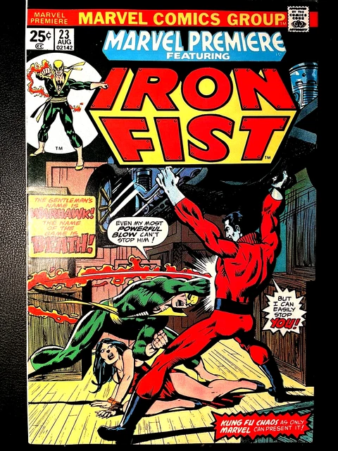 TAMPON MV MARVEL PREMIERE #23 (8/75 9.0 non-CGC) ! POIGNE EN FER ! 1er ...