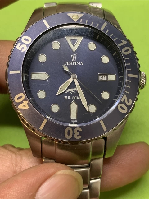 FESTINA 6693 DIVER 200m (special edition) Blue Bezel Diver W.R 20ATM ...