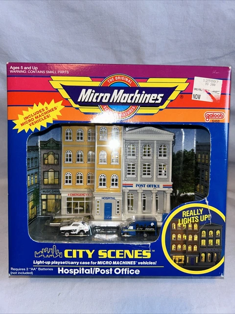 MICRO MACHINES, CITY Scenes, Hospital / Post Office, Galoob, 1990, BNIB ...