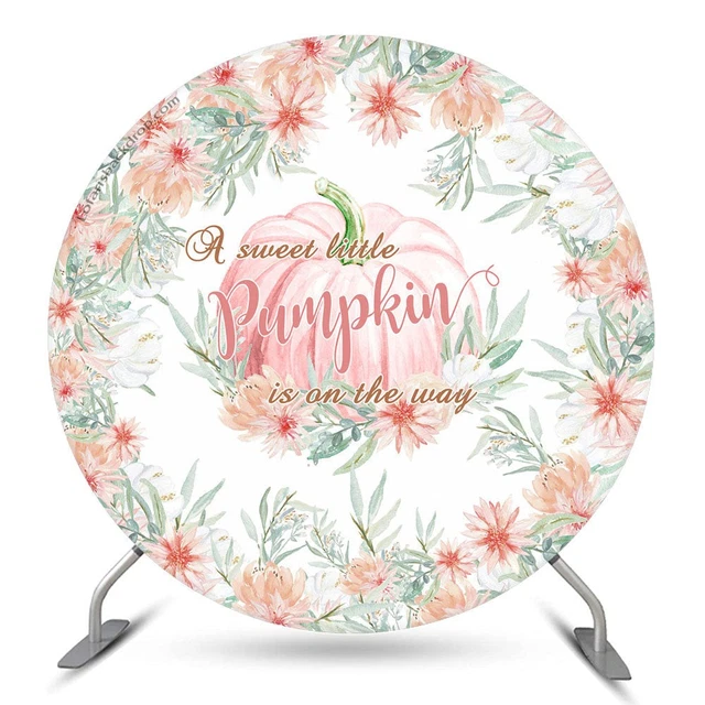 LITTLE PUMPKIN IS On The Way Baby Shower Round Backdrop $35.97 ...