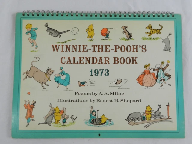 VINTAGE 1973 WINNIE The Pooh Calendar Book Poems by AA Milne Artwork ...