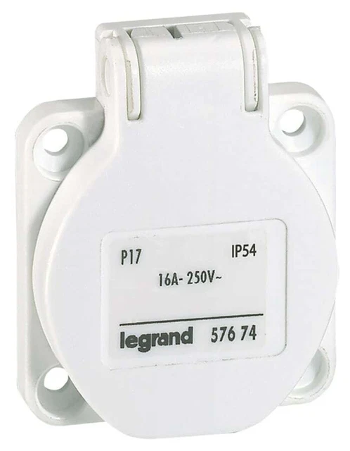 LEGRAND INDUSTRIAL POWER SOCKET 16A 250V 2P+E IP54 Panel Mount WHITE 0 ...