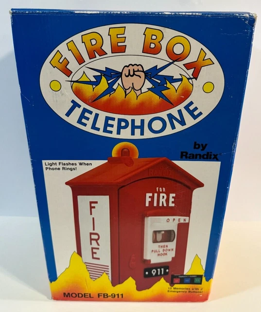 VINTAGE RANDIX FB-911 Fire Alarm Red Emergency Box Novelty Push Button ...