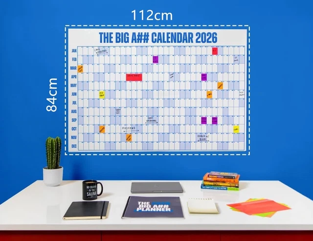 THE BIG CALENDAR 2026 Full-Year Wall Calendar,Large Wall Planner, Dry ...