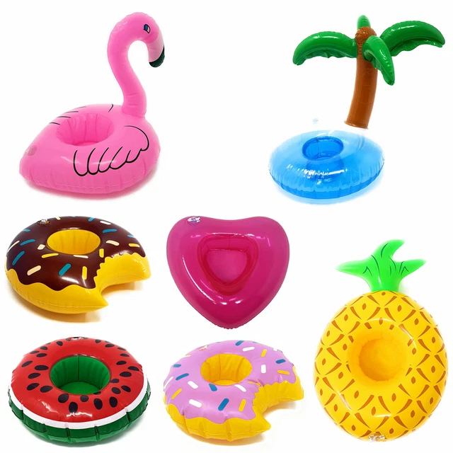 INFLATABLE CUP HOLDER Drinks Floating Beach Pool Party Can Swimming Hot ...