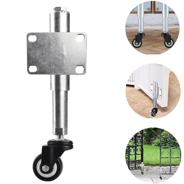 2& GATE WHEEL Spring Loaded Garden Galvanised Heavy Duty Sliding Caster ...