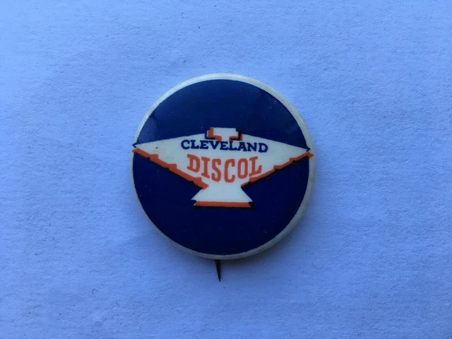 C1940S-50S VINTAGE CLEVELAND DISCOL PETROL PROMOTIONAL TIN PIN BADGE £ ...