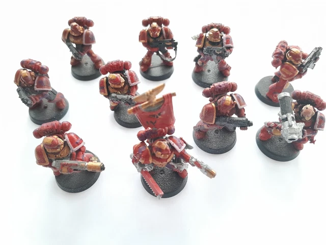 WARHAMMER 40 10X Space Marines, Tactical Squad, Blood Angels Meltagun ...