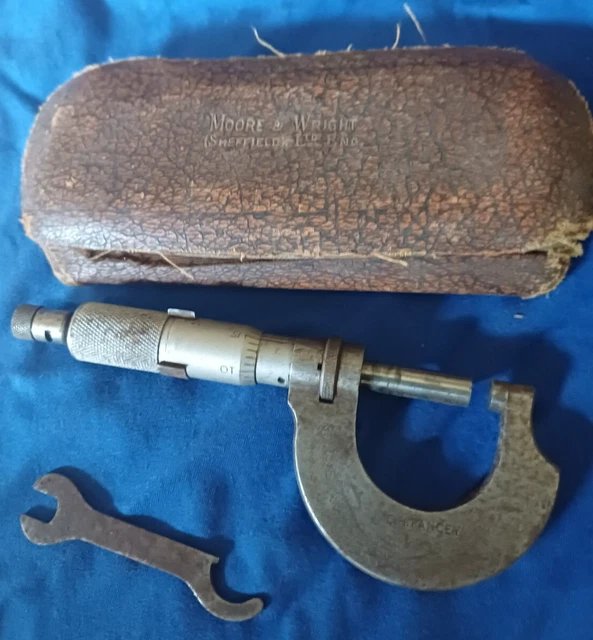 VINTAGE MOORE AND Wright No 9615B micrometer with original case and spanner £2.80 - PicClick UK