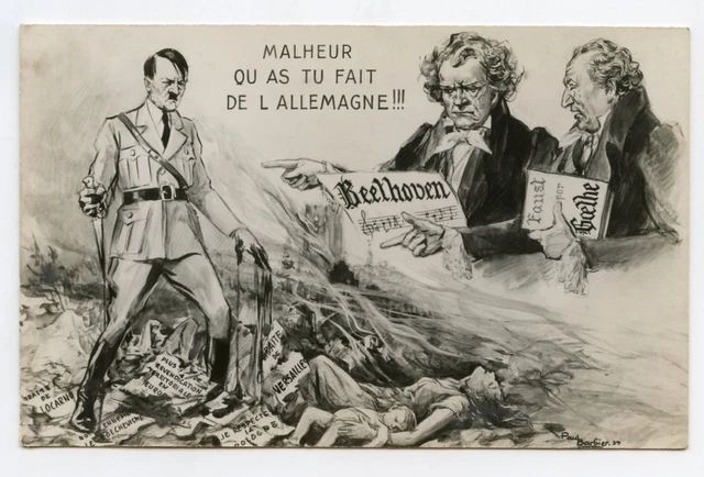 WW2 .PAUL BARBER. Guide Adolph Hitler. Cartoon. Satire. Propaganda ...