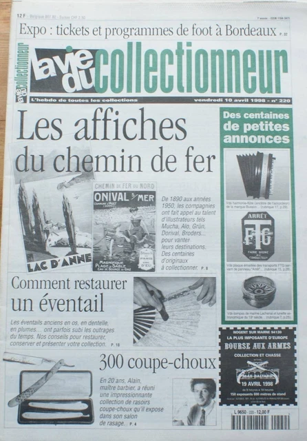 007288 - LA vie du collectionneur - Numéro 220 du 10 Avril 1998 ...