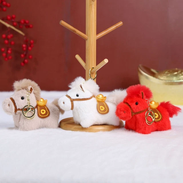 YEAR OF THE Horse Luy Plush Toy Keychain With Embroidered Colorful ...