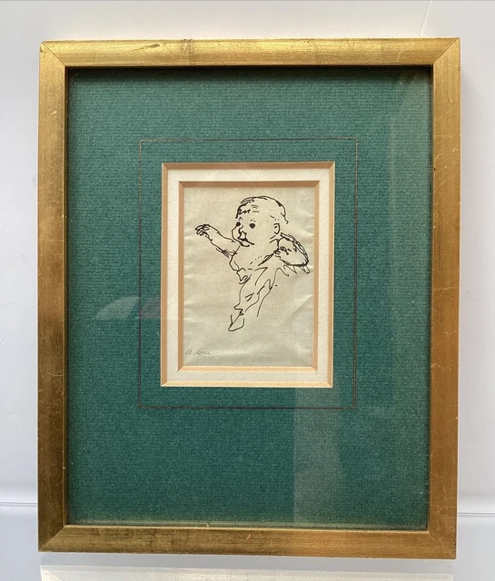 VINTAGE ALEX ALEXANDER Cree Ink Drawing Sketch Painting Signed Scottish ...