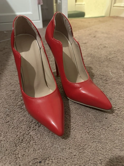 RED 5” STILETTO Shoes Size 3 £20.00 - PicClick UK