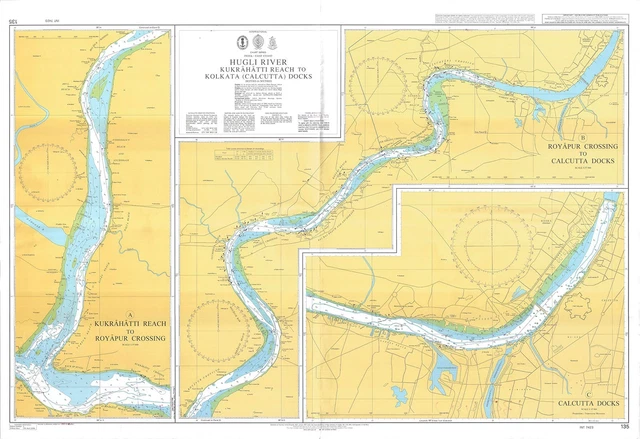 CARTE MARINE ANCIENNE Admiralty 135 Admiralty Chart Hugli Kukrahtti ...