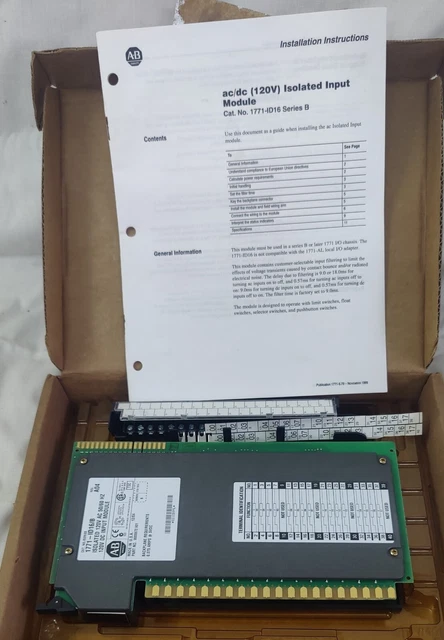 ALLEN-BRADLEY 1771-ID16 PLC-5 Digital Input, 120V AC/DC, 16 Input ...