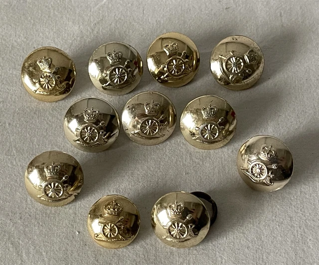 11 VINTAGE STAYBRITE RHA Royal Horse Artillery Brass Metal Military ...