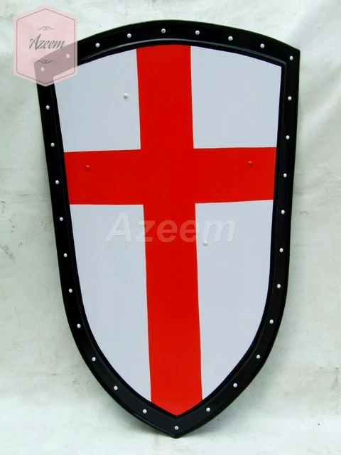 LARP MEDIEVAL CRUSADER Red cross Battle Armor Shield Handcrafted ...