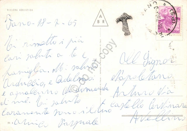CARTOLINA RIVIERA ADRIATICA vedute mappa Pin up Tassata 1965 (Rimini ...