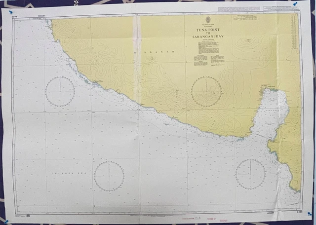 ADMIRALTY 4468 MINDANAO Tuna Point To Sarangani Bay Vintage Map Antique ...