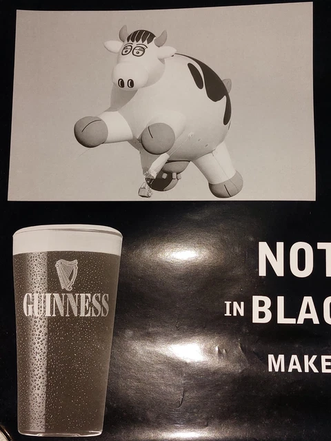 RARE GUINNESS UNFRAMED Poster Pub Advert ~Not Everything In Black and ...