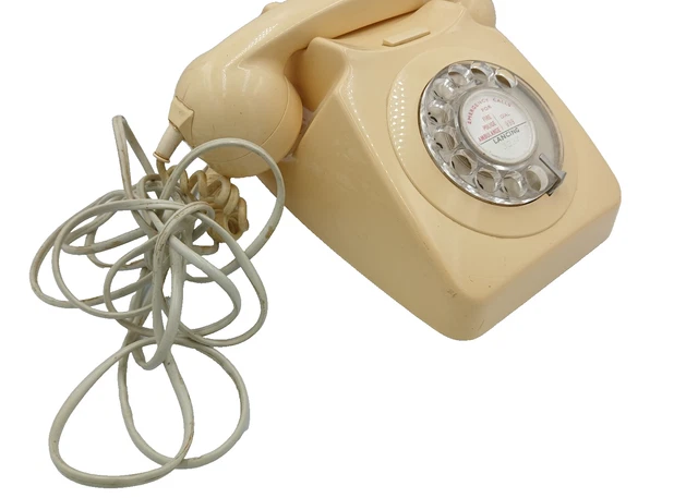 VINTAGE 60'S 70'S GPO Telephone Rotary Style Handset Telephone Cream £ ...