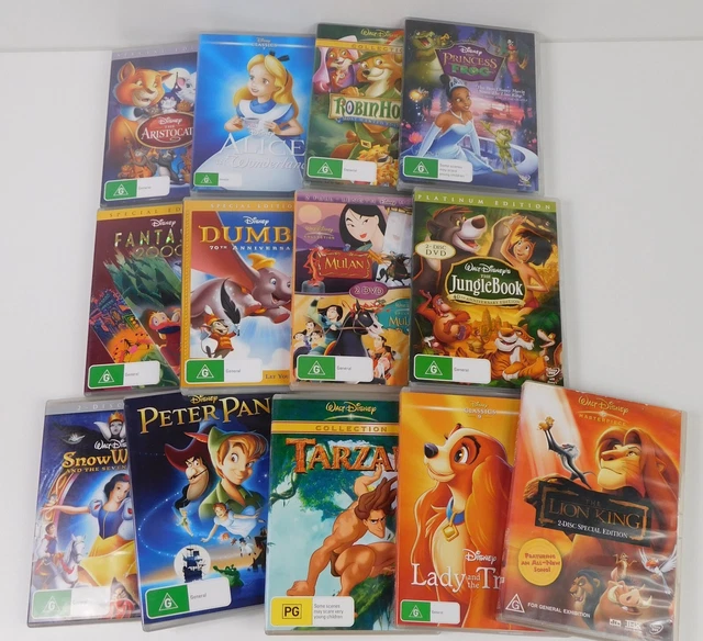 DISNEY HUGE BULK 13 x DVD Bundle Lion King Mulan Peter Pan Alice Tarzan ...