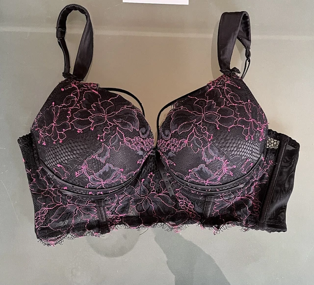 HONEY BIRDETTE MADAME Pushup Bra in Black / Fuchsia Pink | 12DD EUR 20 ...