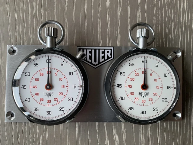 HEUER STOPWATCH PANEL Heuer Chronometers Dashboard Rally Timer 90 £375.00 - PicClick UK