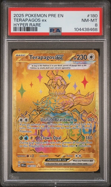 2025 POKEMON PRE En-Prismatic Evolutions Hyper Rare #180 Terapagos Ex ...