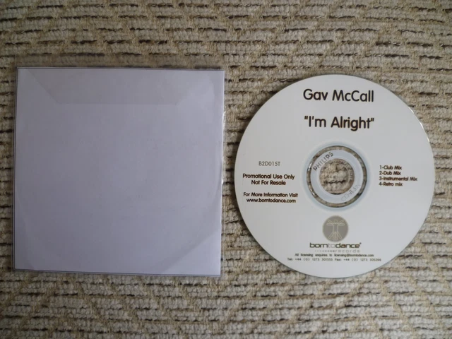 GAV MCCALL &I'M Alright" CD promo UK single (2006) Ft. Yolanda Quartey ...