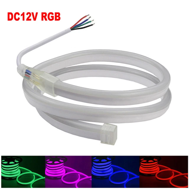 DC 12V RGB 5050 80LEDs/m Neon LED Strip Light Lamp Tube Waterproof ...