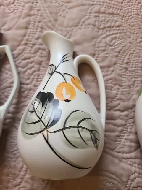 VINTAGE E. RADFORD Pottery - Hand Painted Jugs X 3 14 Cm Tall £16.99 ...