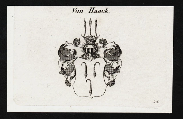 1830 HAKE HOUE Hack Haack Armoiries Coat De Arms Adel Gravure sur ...