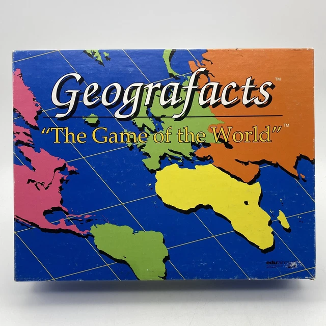 VINTAGE GEOGRAFACTS BOARD Game Word Map Educational Edutainment 1992 ...