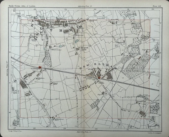 1900 ELTHAM & New Eltham Antique London Street Plan by George Philip £ ...