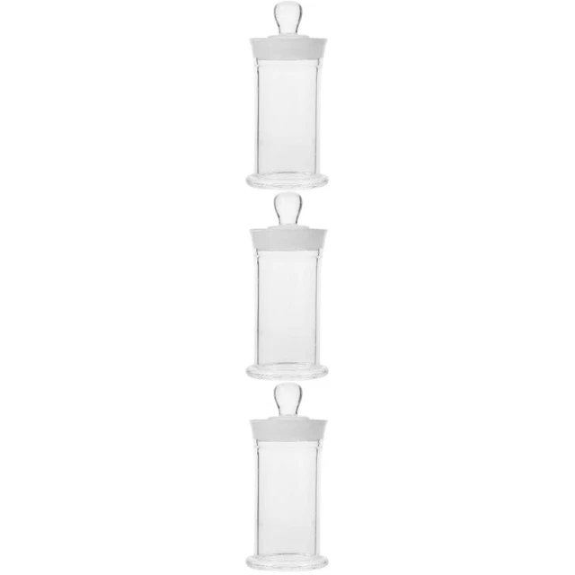 3 PIÈCES BOUTEILLE de stockage multimédia pot d'échantillon flacon pharmacie spécimen en verre ...